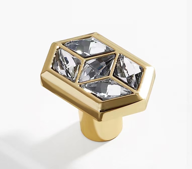 Wholesale Furniture luxury Gold Cabinet Drawer Pulls crystal handle ...